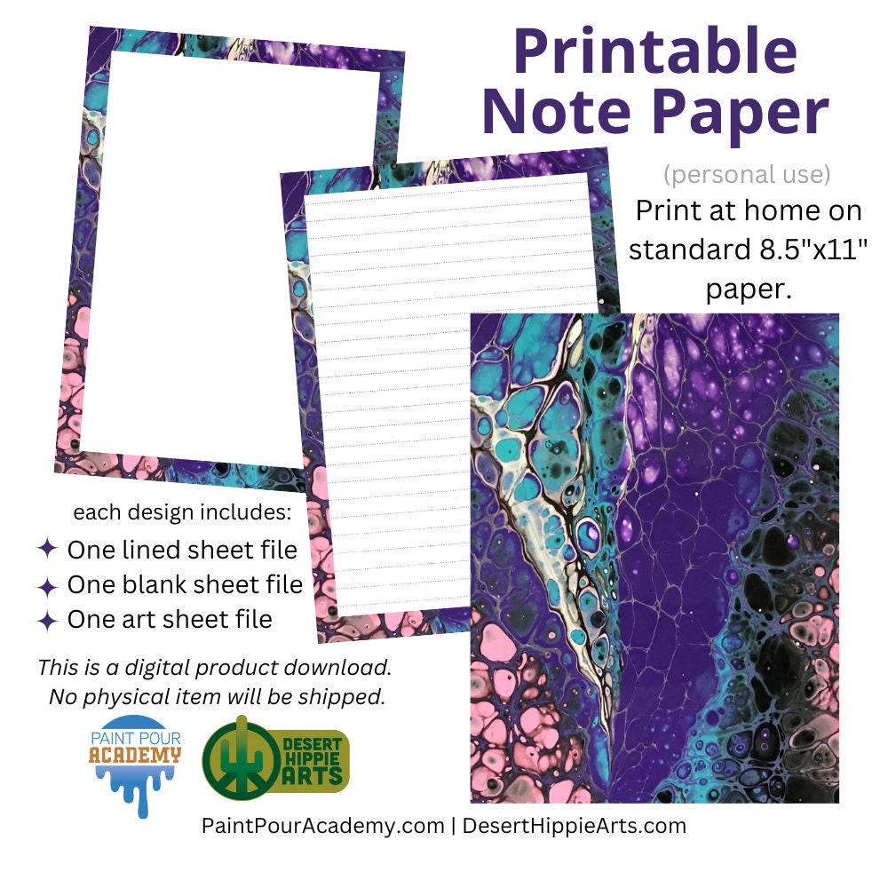 4 Sets Printable Note Paper | Download Scrapbook Paper | PRINTABLE ...