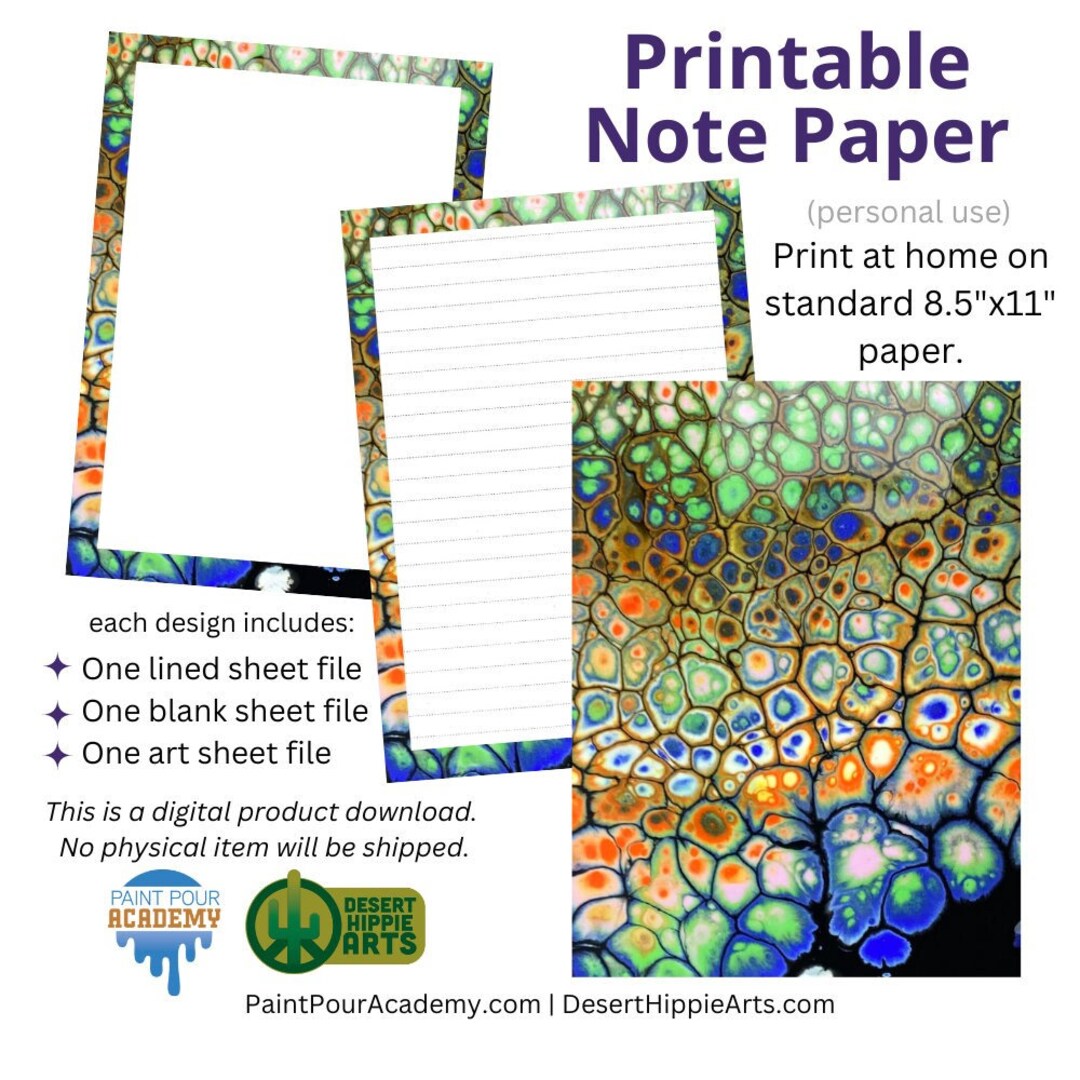 4 Sets Printable Note Paper | Download Scrapbook Paper | PRINTABLE ...