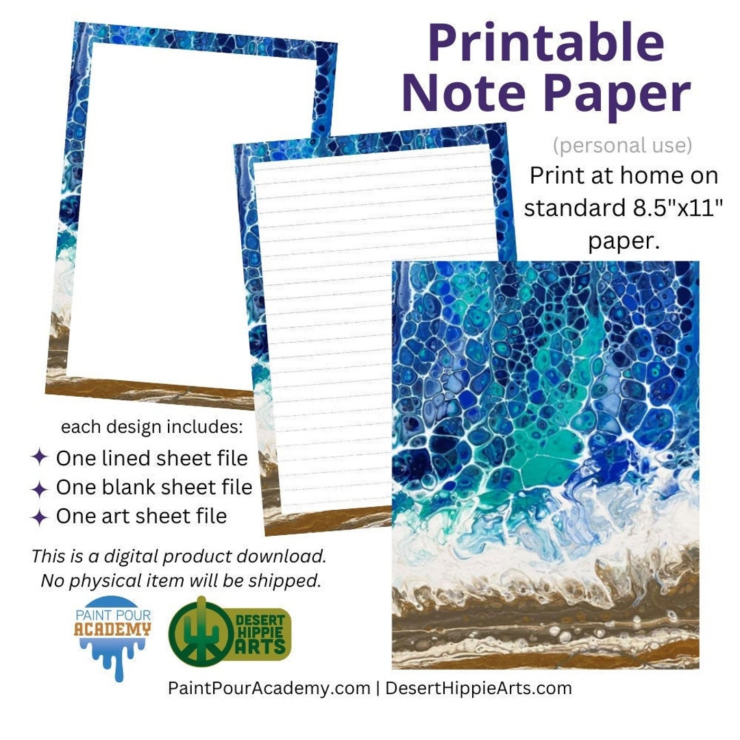 4 Sets Printable Note Paper | Download Scrapbook Paper | PRINTABLE ...