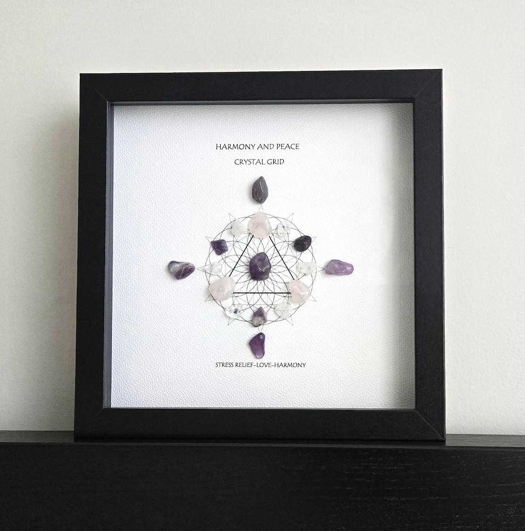 HARMONY and PEACE Crystal Grid Interior Decor, Sacred Geometry ...