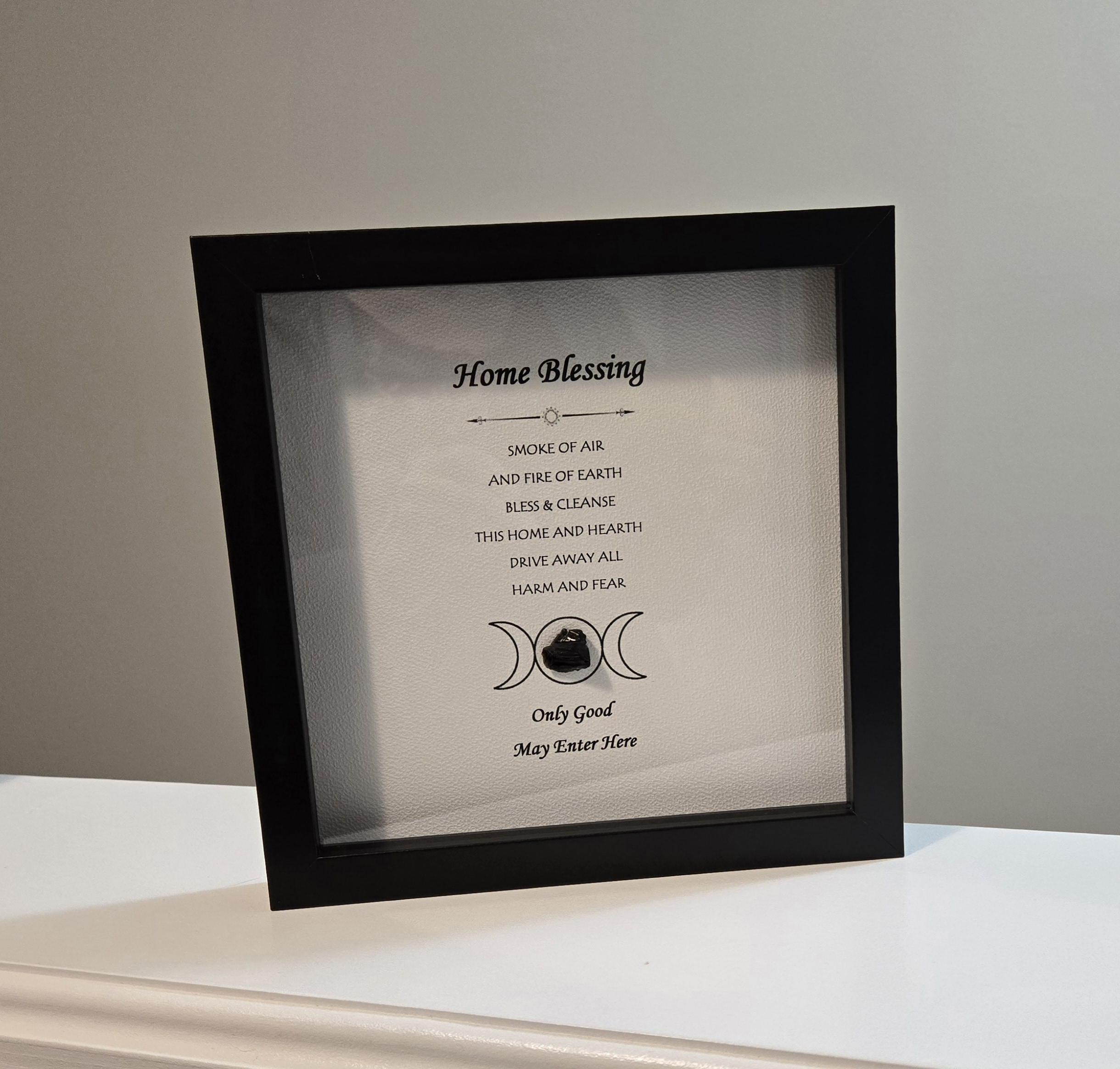 Old Pagan House Blessing Crystal Wall Art, 8.75"x 8.75" Black Wood ...