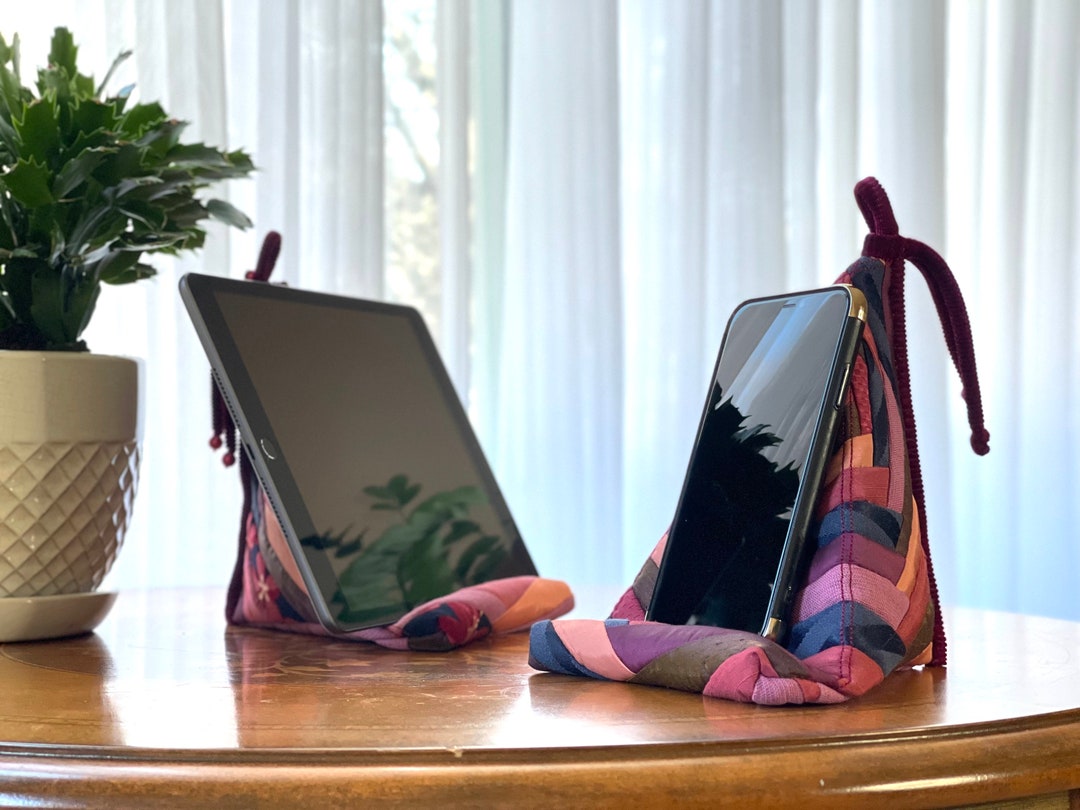 Phone & Tablet Stand. Gadget Pillow. Quilted Pillow Phone Stand. Phone ...