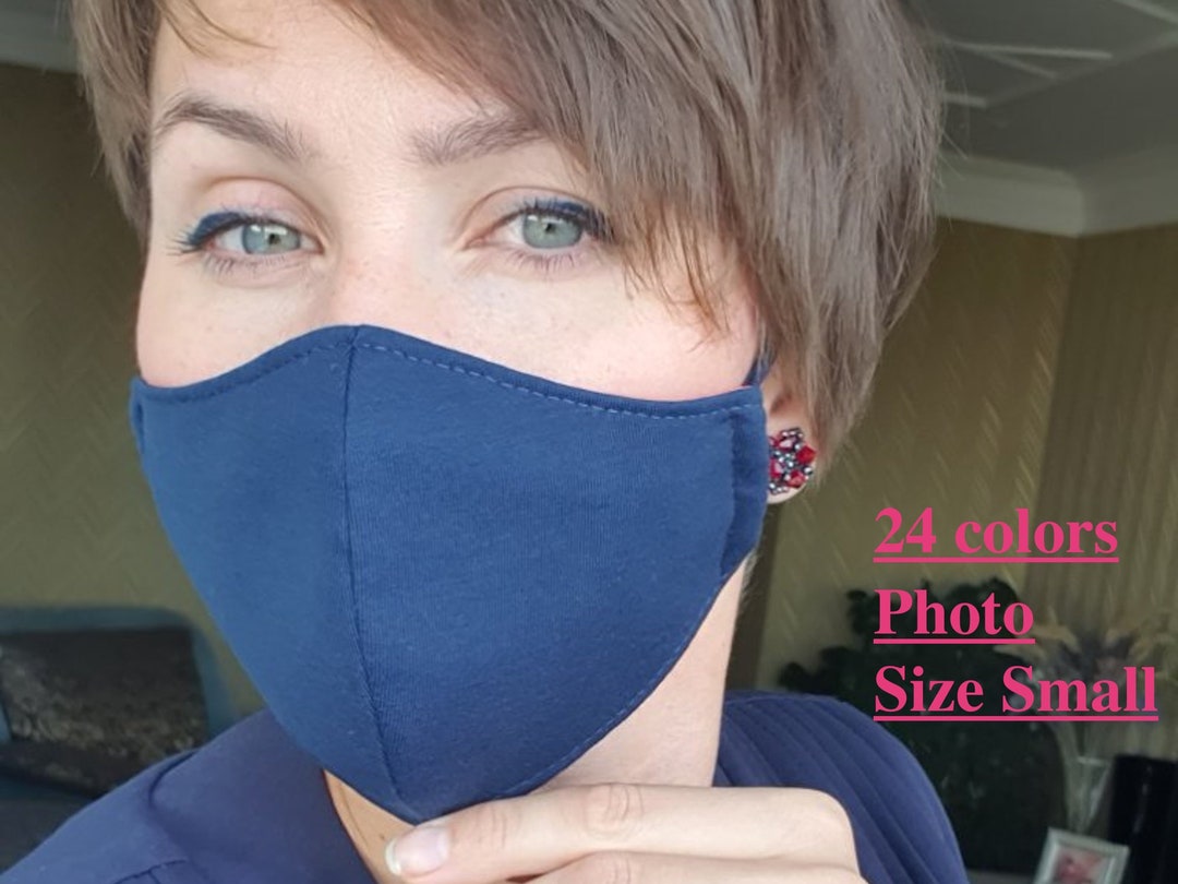 Small Adult Face Mask: Reusable Cotton Jersey, Adjustable Loops - Etsy