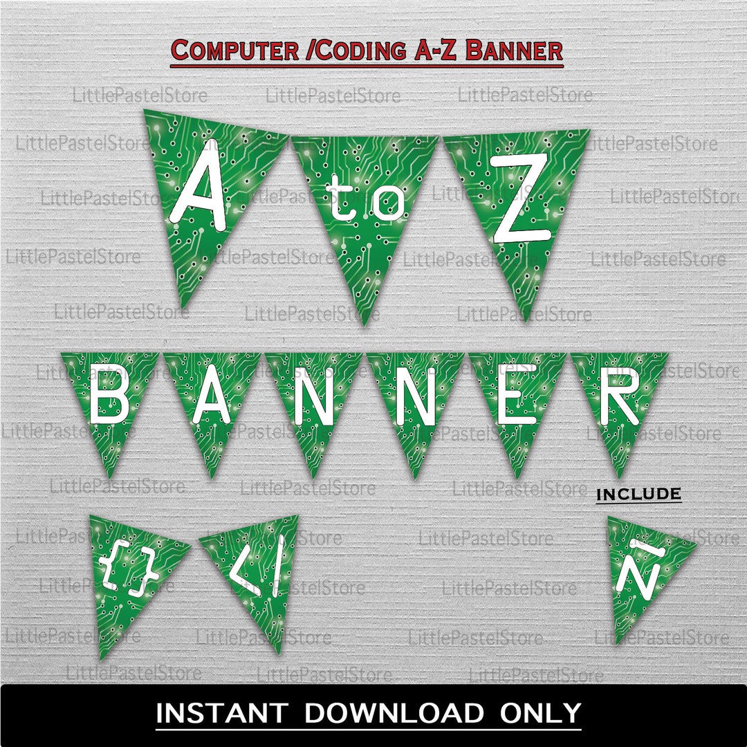 Computer Theme Banner/sign, Coding Theme Party Banner, Programmer Theme ...
