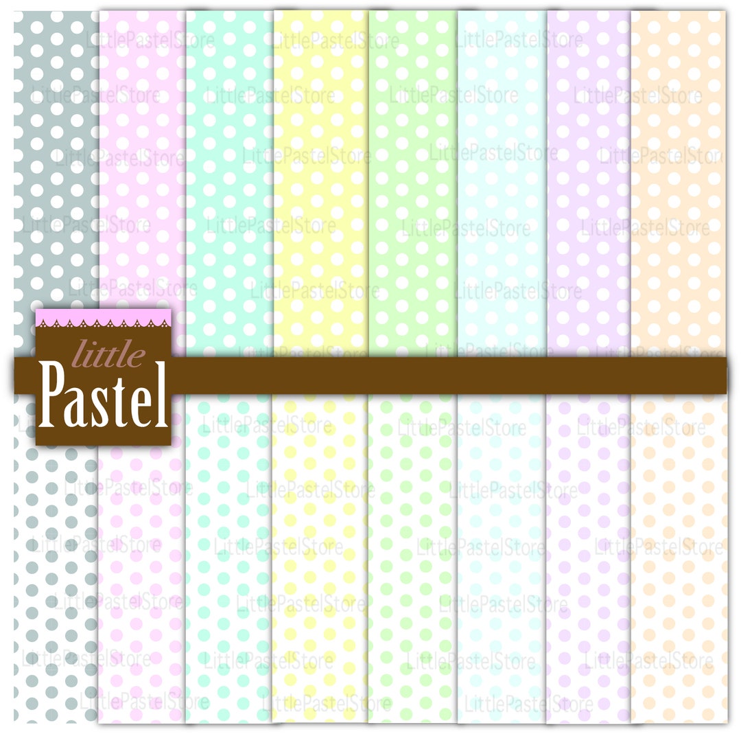 Polka Dot Printable Sheets, 12"x12" Polka Dot Digital Paper, Dotted ...