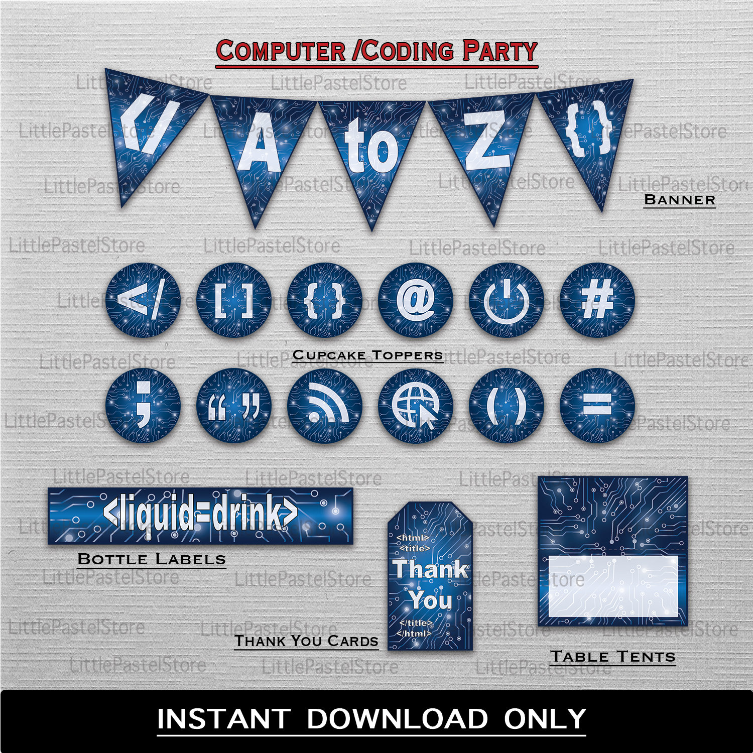 Computer Theme Party Package, Coding Theme Party Package, Programmer ...