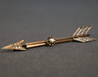 Antique Victorian Diamond Arrow Brooch in 18ct 18K Gold - Etsy UK