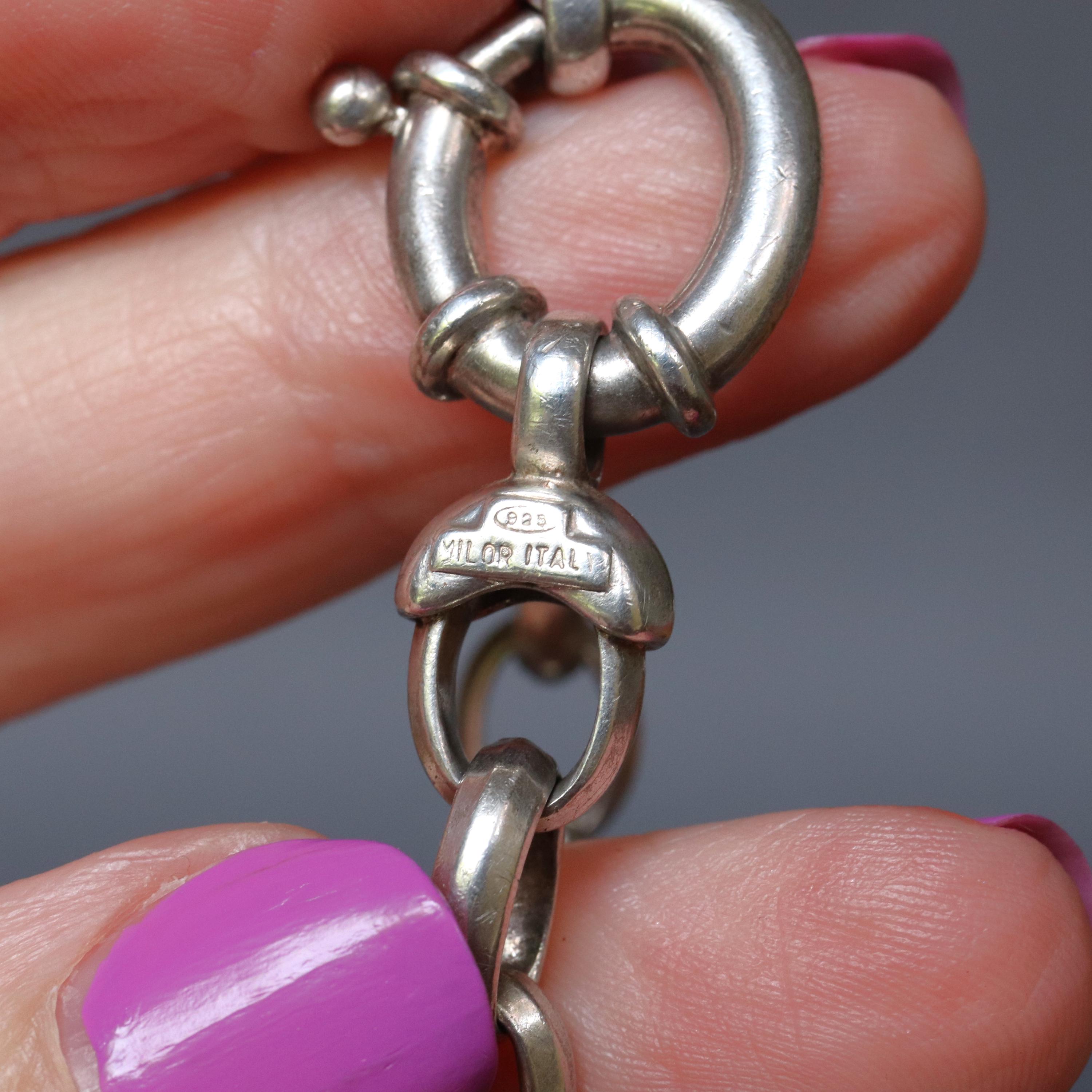 Vintage Italian Heavy Oval Belcher Link Bracelet With Lifebuoy Clasp in ...