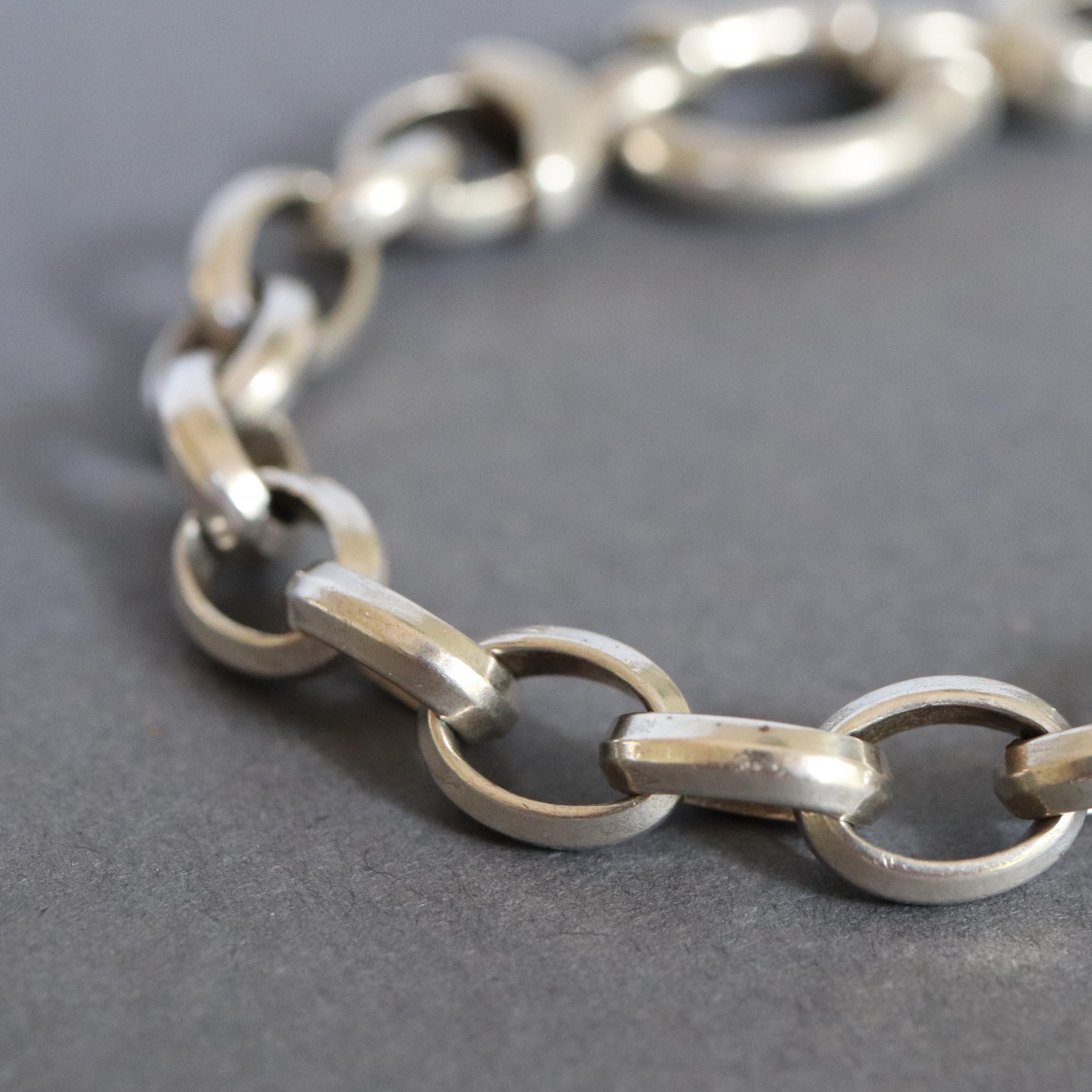 Vintage Italian Heavy Oval Belcher Link Bracelet With Lifebuoy Clasp in ...