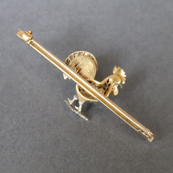 Antique Edwardian era figural bar pin brooch with coc… - Gem