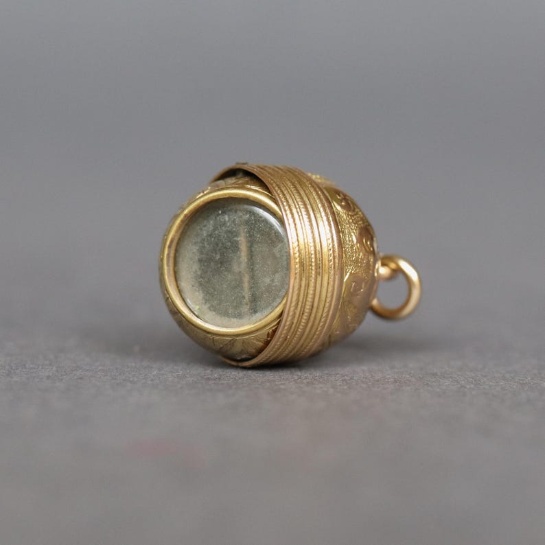 Antique Victorian Era Ball Locket Pendant With Hidden Swivel ...
