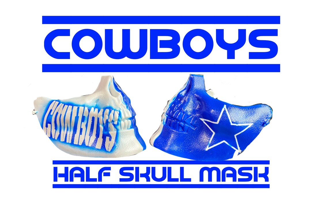 Dallas Cowboys Airbrush Half Skull Mask - Etsy
