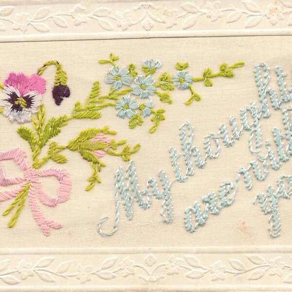 Embroidered Postcard - Etsy
