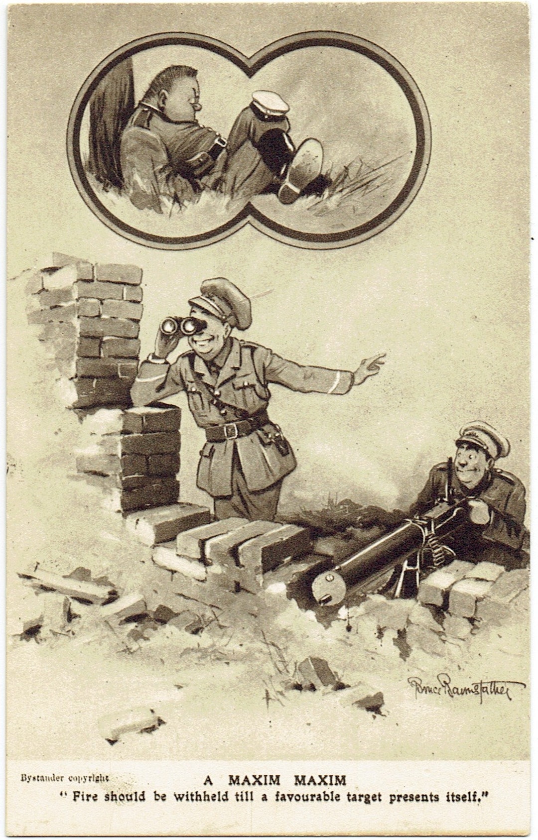 WWI Bruce Bairnsfather Military Comic Postcard 'A Maxim Maxim' - Etsy