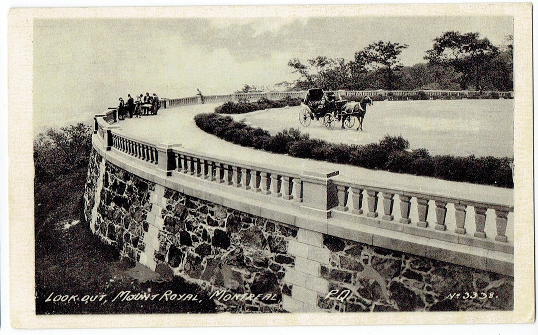 Montreal Quebec Postcard Look Out at Mount Royal 1930's - Etsy
