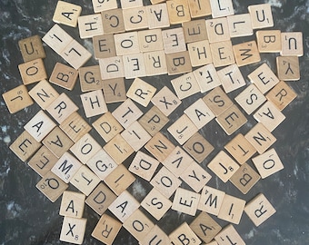 Vintage Scrabble Wood Tiles Letters 68 Game Pieces - Etsy