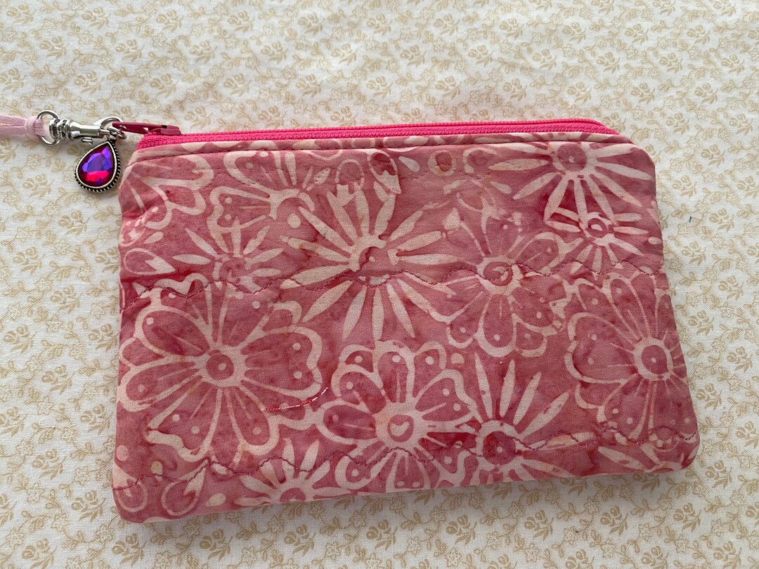Pink Zippered Fabric Pouch. - Etsy