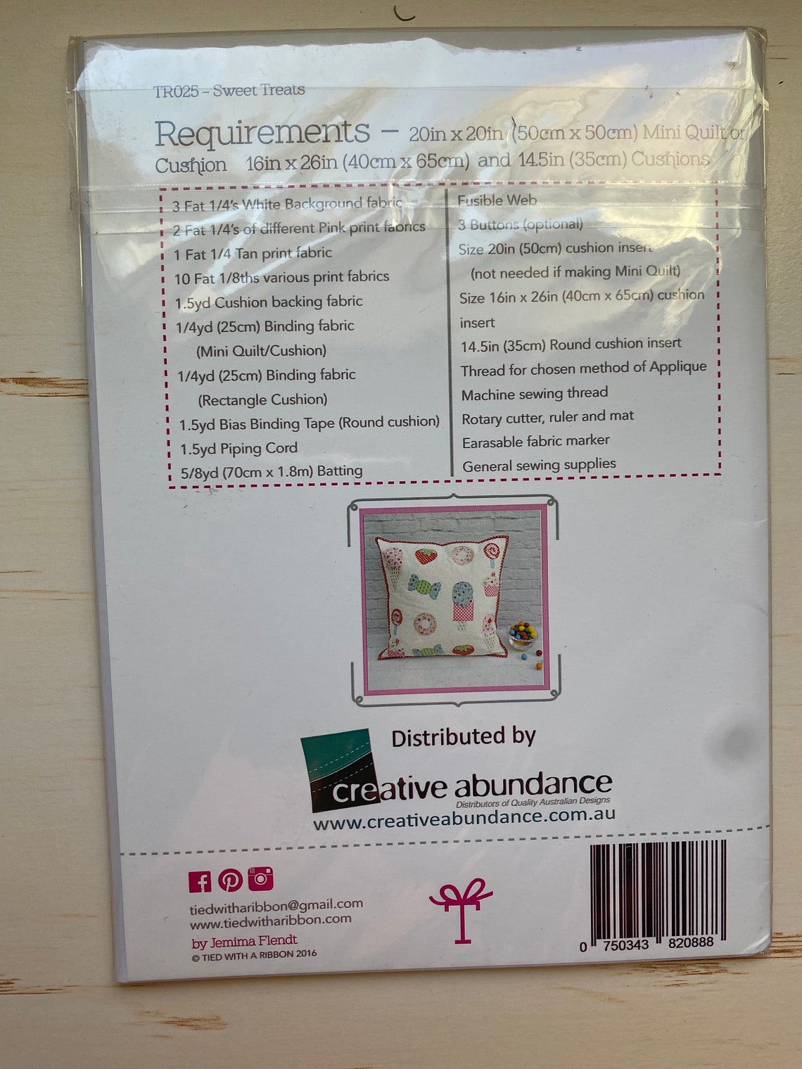 Mini Quilt and Cushion Set Paper Pattern “sweet Treats” by Creative ...