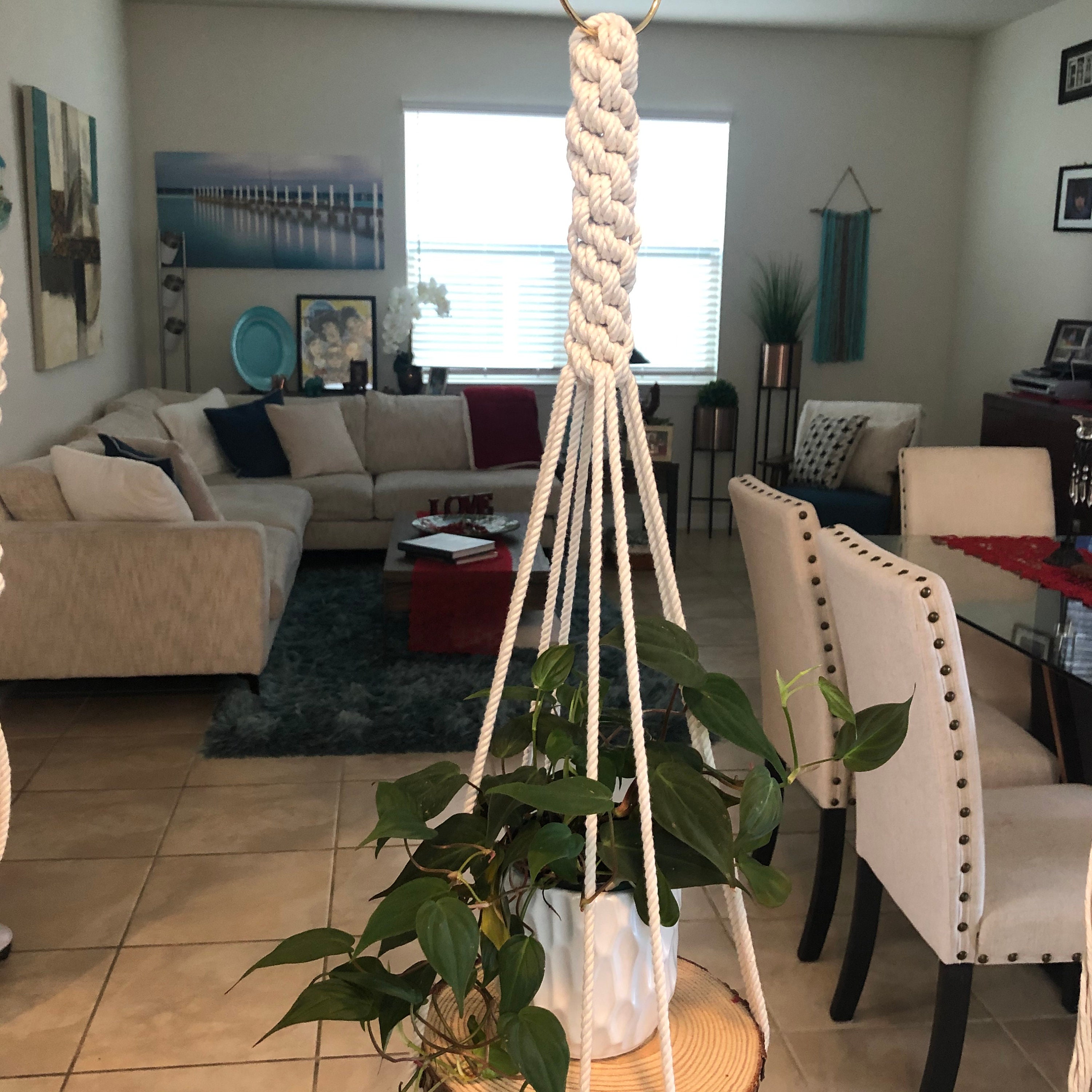 Macrame Plant Hanger With Wood, Macrame Hanging Shelf, Macrame Shelf ...