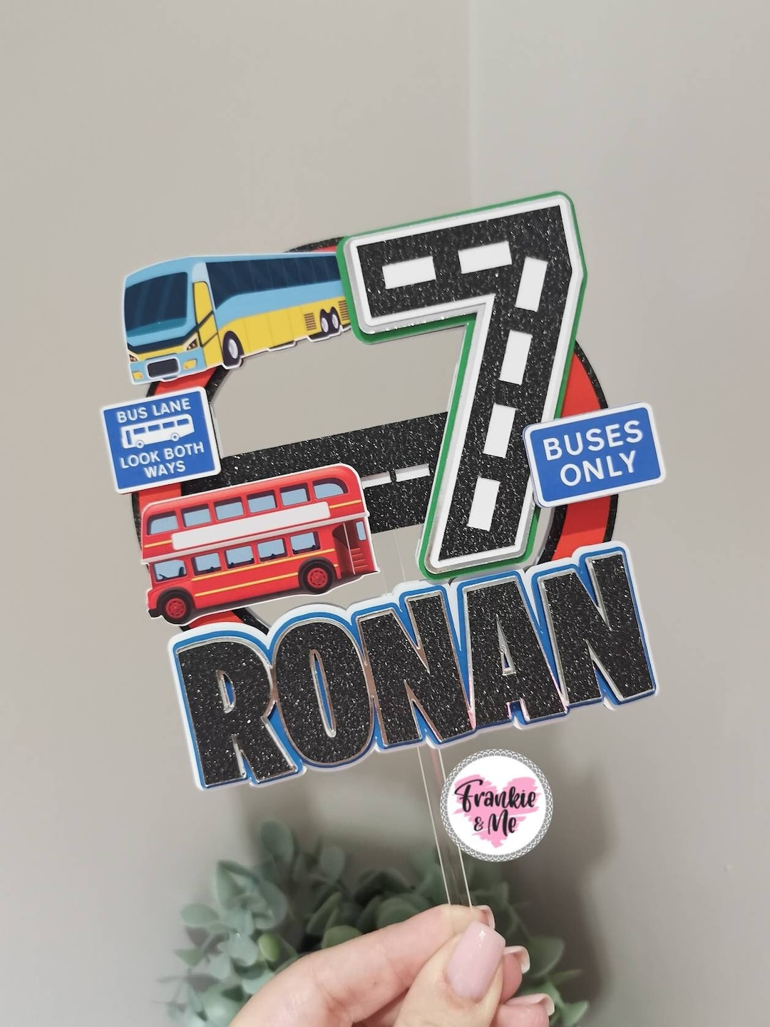 Personalised Bus Cake Topper | Transport Cake Topper | Bus Driver Cake ...