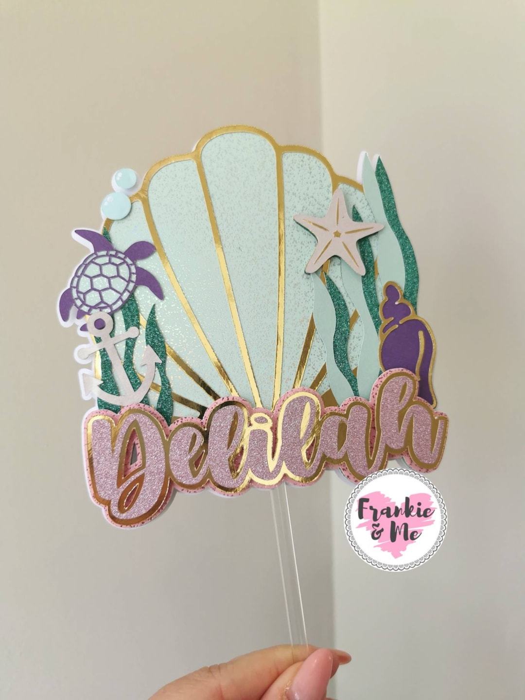 Personalised Mermaid Cake Topper Seaside Cake Topper Under the Sea Cake ...