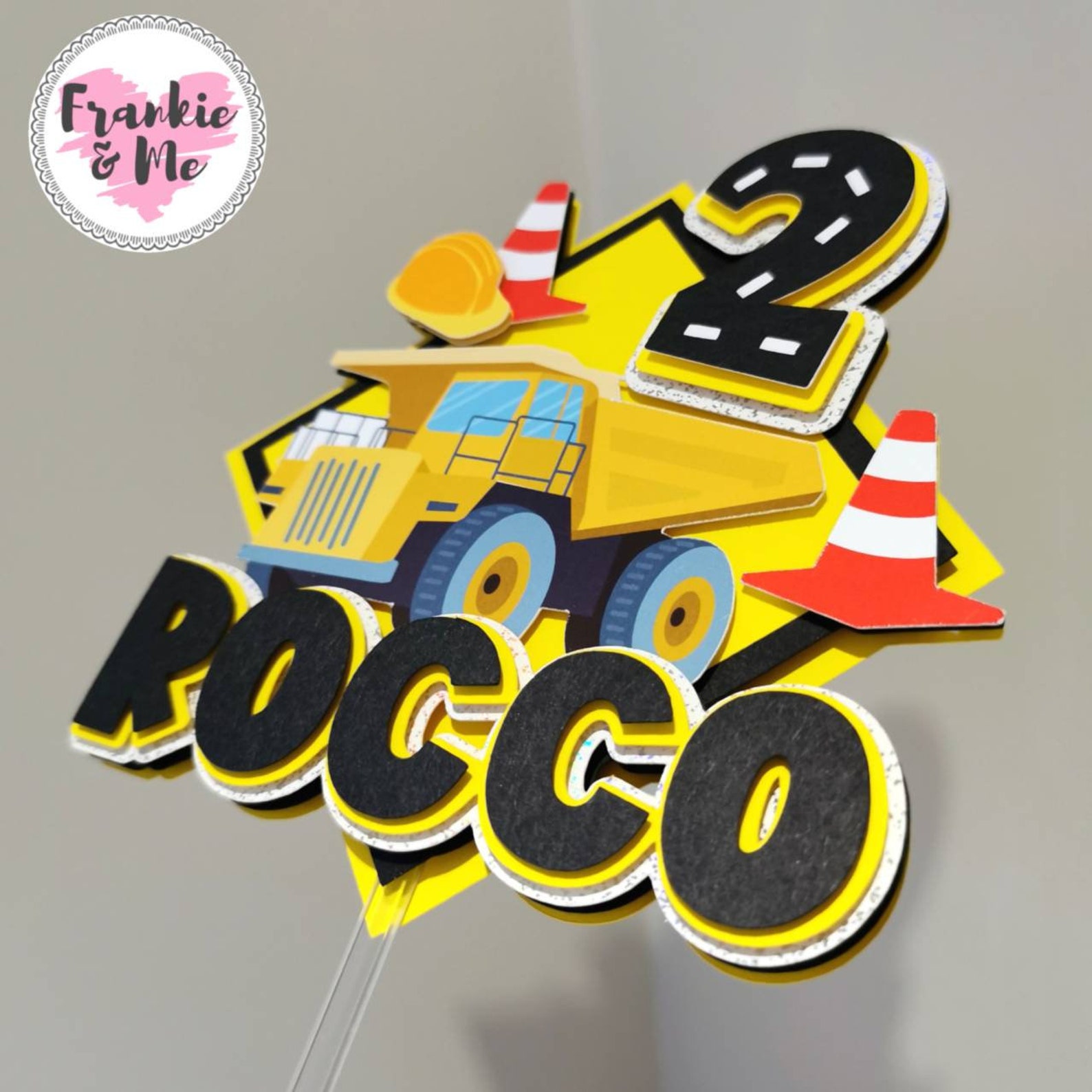 Personalised Construction Cake Topper Digger Cake Topper - Etsy