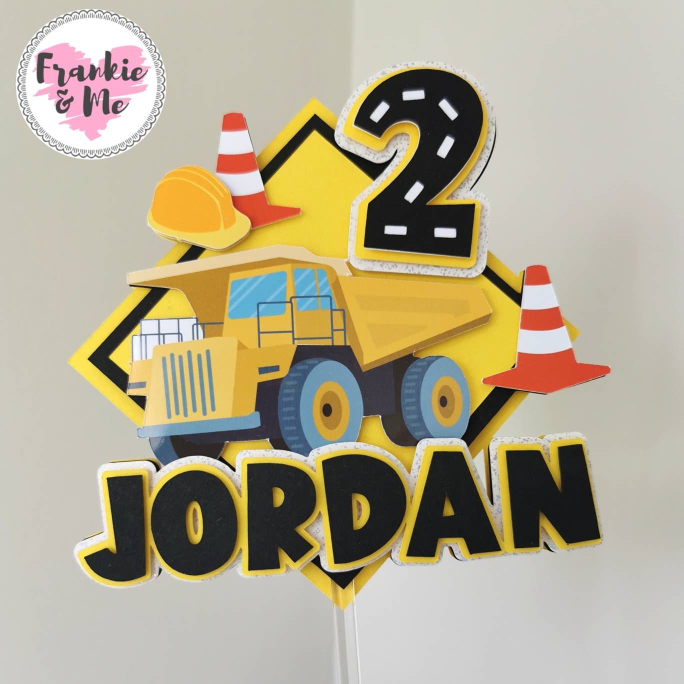Personalised Construction Cake Topper Digger Cake Topper - Etsy