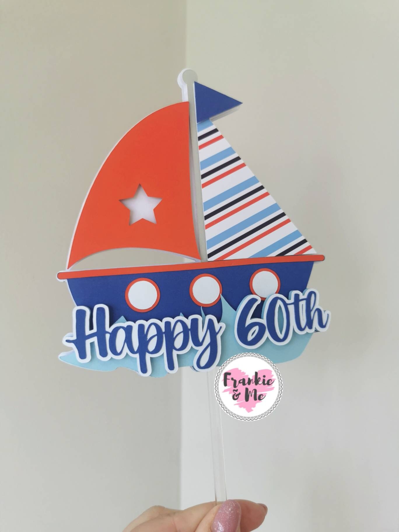Personalised Nautical Boat Cake Topper | Sailor Cake Topper | Boat Cake ...