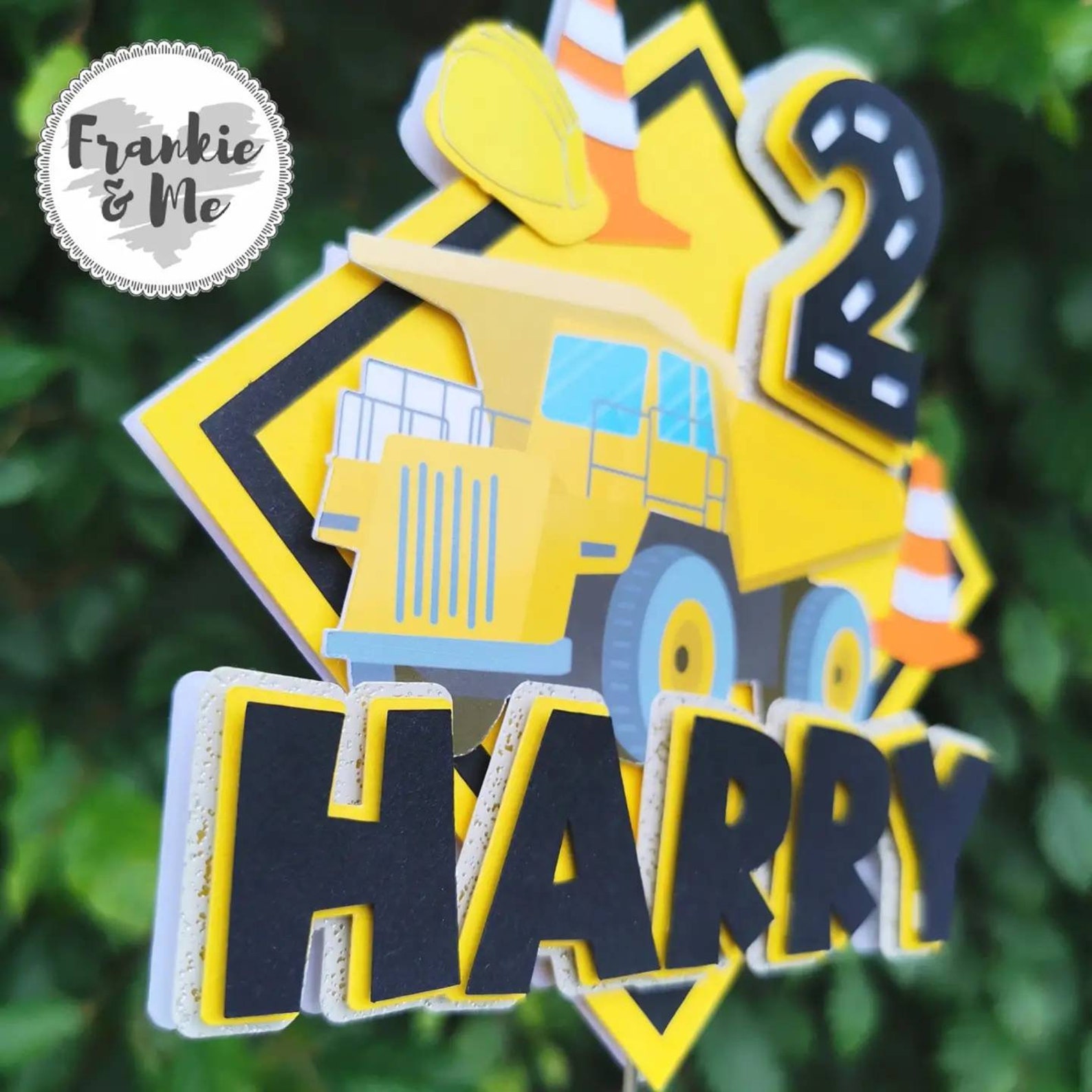 Personalised Construction Cake Topper Digger Cake Topper - Etsy