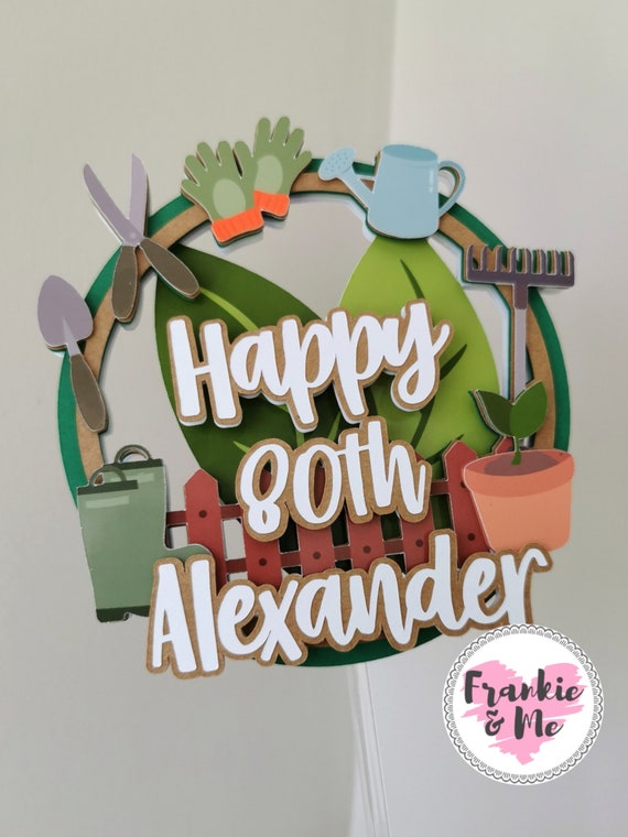 Gardening Cake Topper Garden Cake Topper Garden Birthday - Etsy