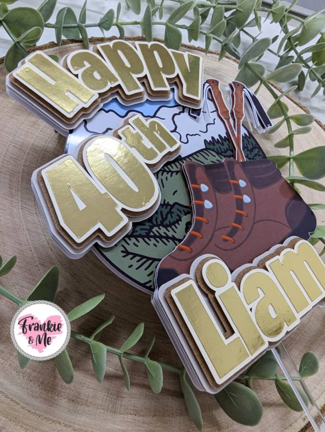 Personalised Hill Walking Cake Topper | Hill Walker Cake Topper | Munro ...