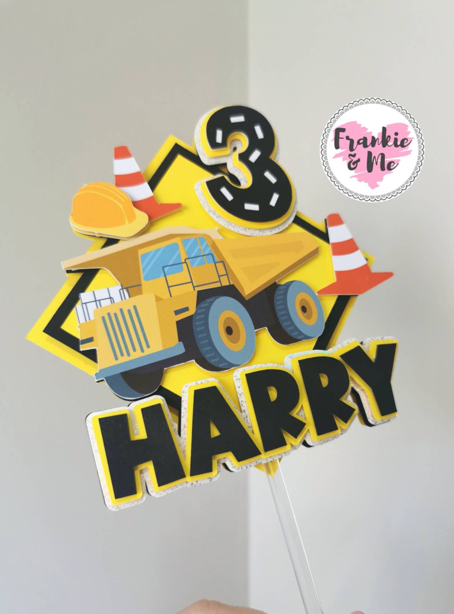 Personalised Construction Cake Topper Digger Cake Topper - Etsy
