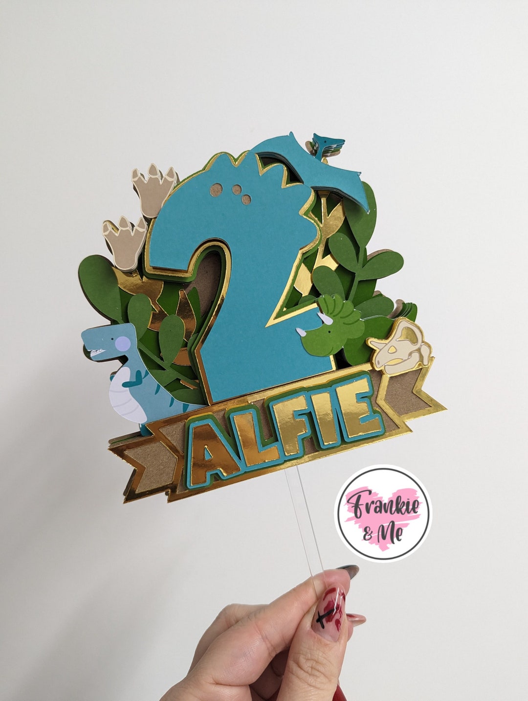 Personalised Dinosaur Cake Topper | Dino Cake Topper | Dino Cake ...