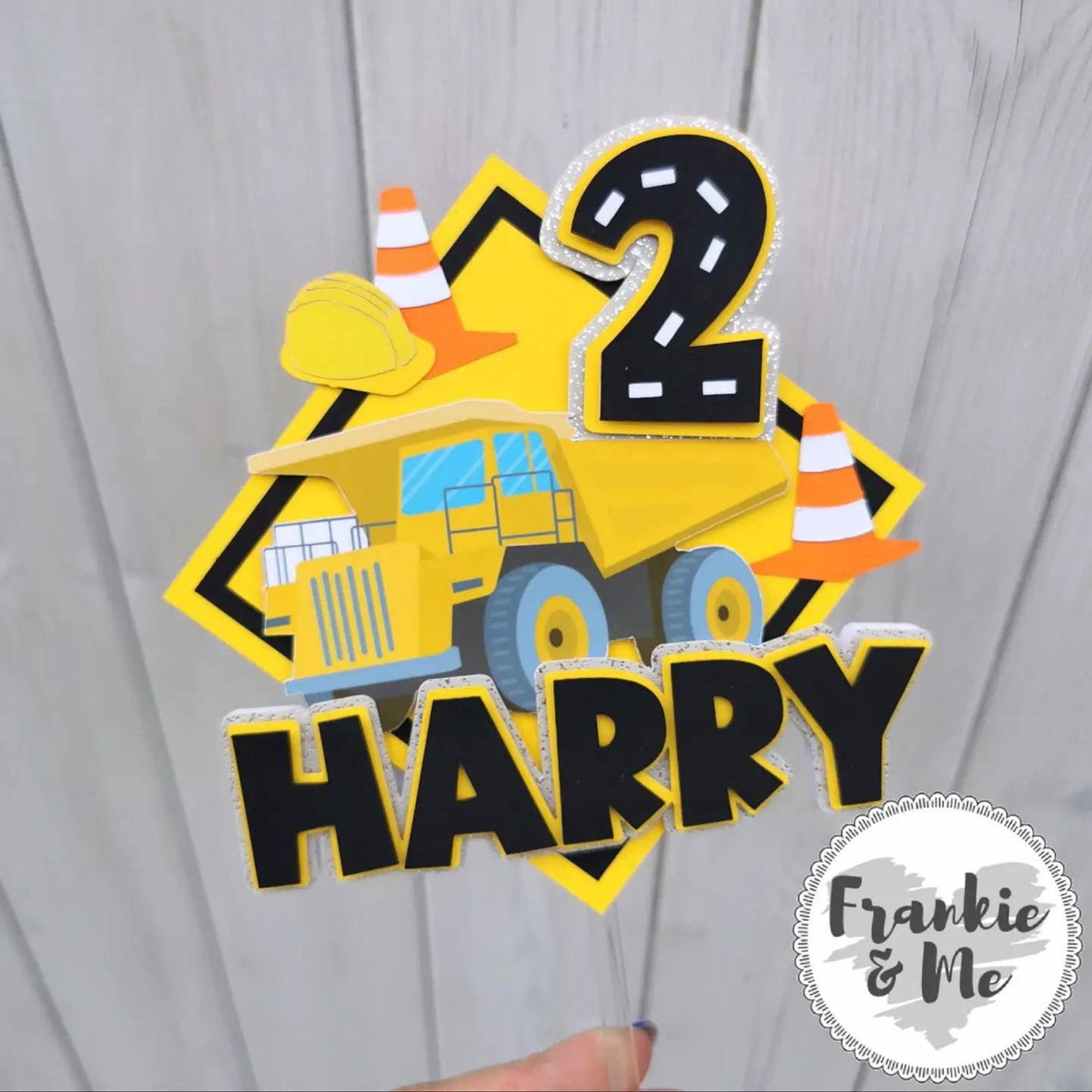 Personalised Construction Cake Topper Digger Cake Topper - Etsy