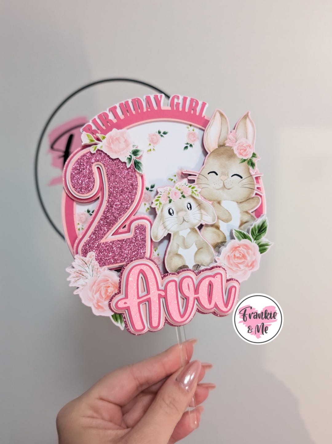 Personalised Bunny Cake Topper | Bunnies Cake Topper | Rabbits Birthday ...
