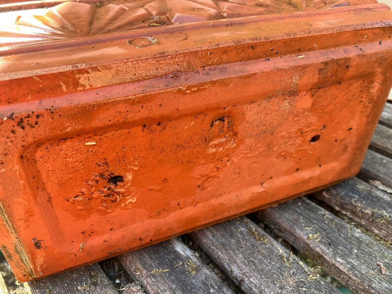 Beautiful Vintage Retro Art Deco Rectangular Terracotta Planter Flower ...