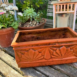 Beautiful Vintage Retro Art Deco Rectangular Terracotta Planter Flower ...
