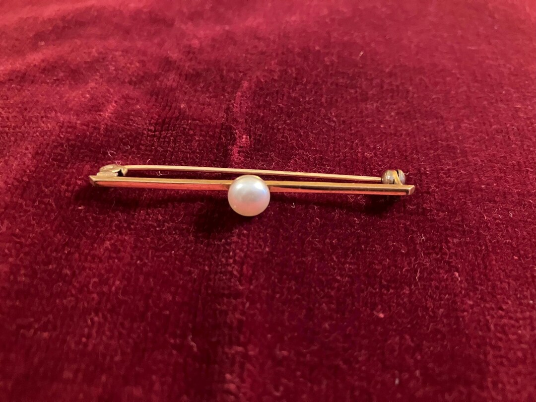 Beautiful Vintage Pearl Rolled Gold Brooch - Etsy