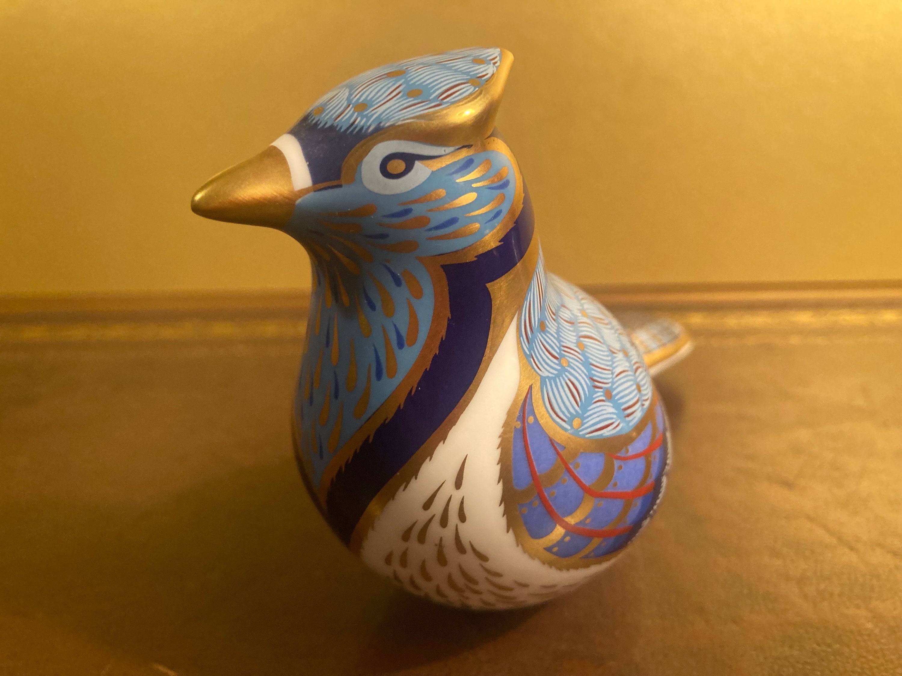 Beautiful Vintage Royal Crown Derby Striped Dolphin and Pair of Blue ...
