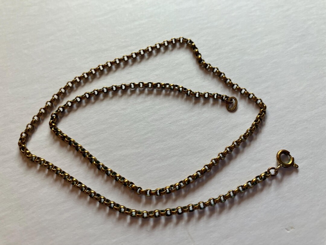 Beautiful Vintage Rolled Gold Chain Necklace With Stamp 15.25 Inches X ...