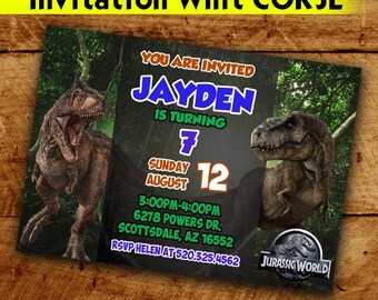 Jurassic world invitations | Etsy