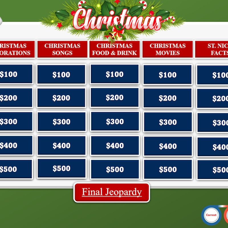 Jeopardy Christmas Game - Etsy