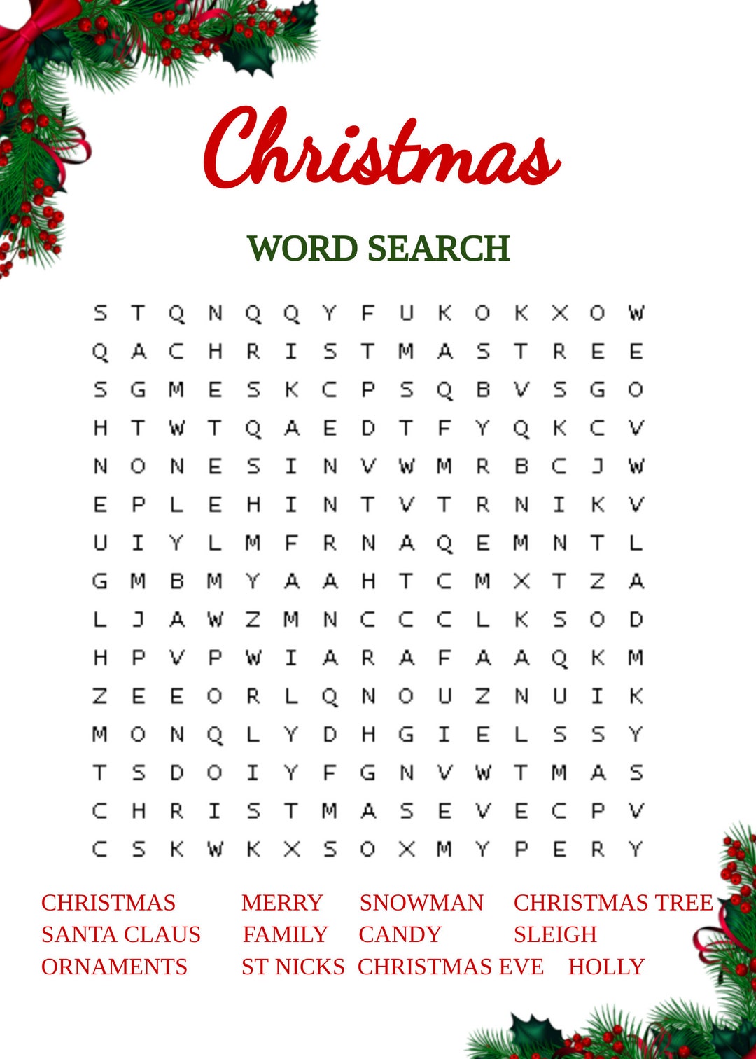 Christmas Word Search Game | Christmas Games Work on Mac and Windows G2 ...