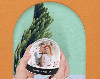 Engraved Memorial Photo Snow Globe, Personalized Snow Globe, Christmas ...