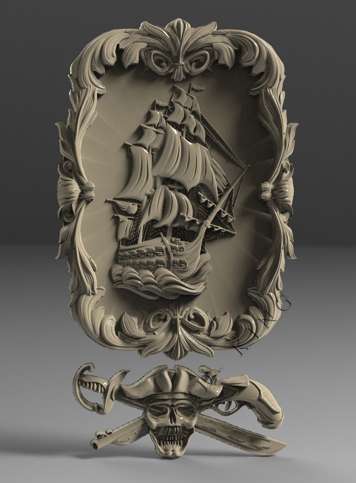 14 Pcs 3D STL Models Sea and Ship Theme Decorative Panels for | Etsy