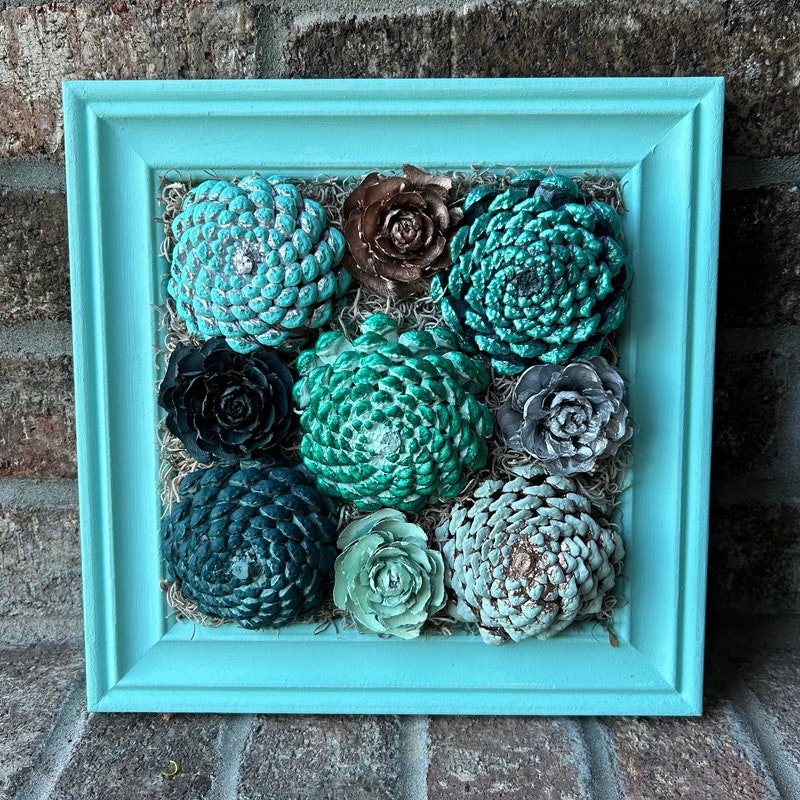 Painted Pine Cone Art - Etsy