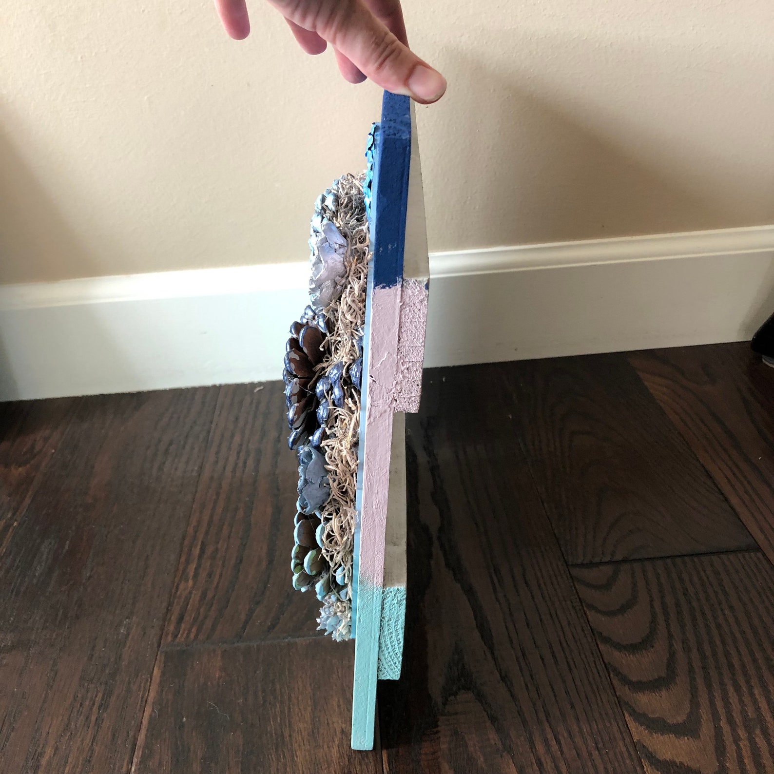 Hand-painted Pine Cone Dolphin Wall Art: Custom Wood Garden Decor - Etsy