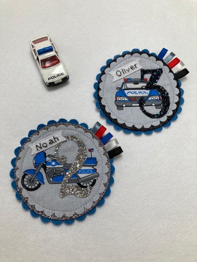 Personalised Handmade Birthday Age Badge Police Badge Boys | Etsy
