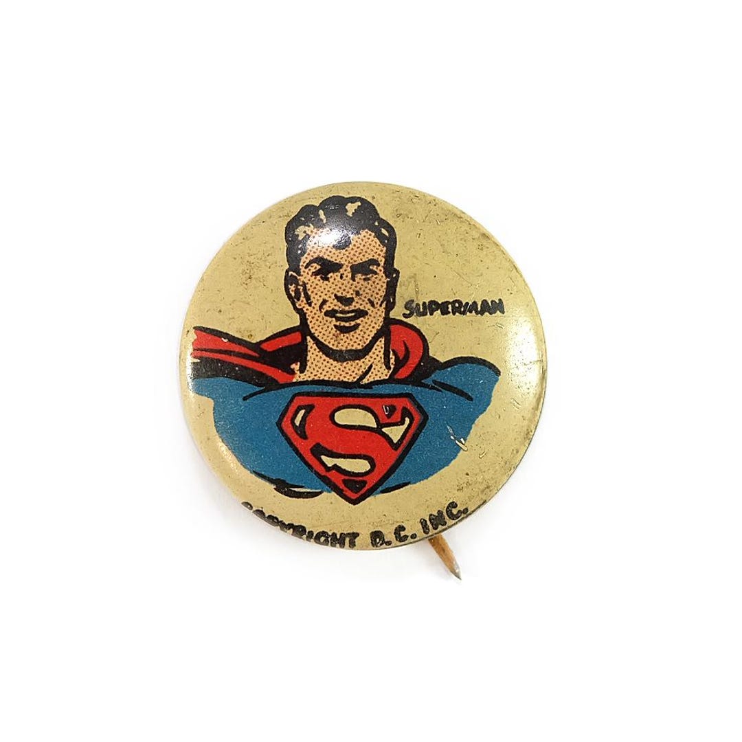Superman Kellogg's PEP Cereal Advertising Vintage Pinback Button 1940s ...