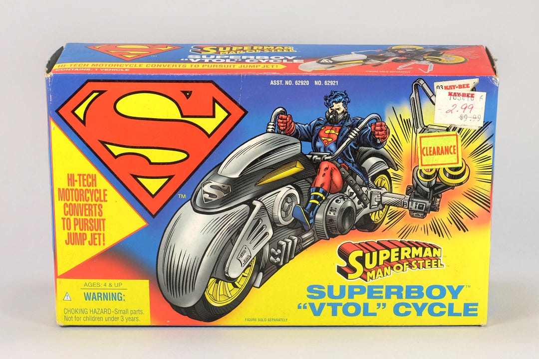 1995 Superman Superboy "vtol" Cycle Vintage Motorcycle Toy – Kenner ...